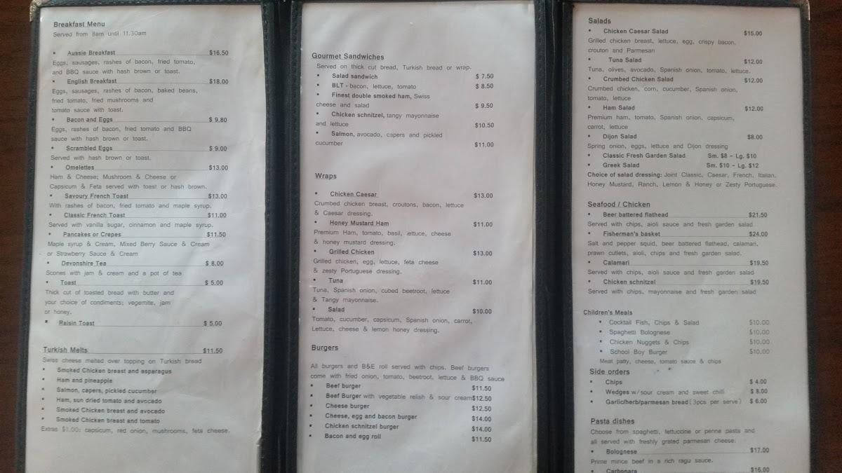Menu at The Joint Cafe & Pizza, Redhead