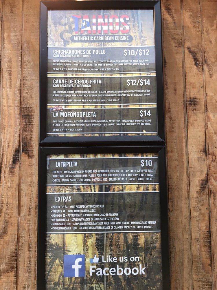 Menu at Tainos Authentic Caribbean Cuisine restaurant, Baton Rouge ...
