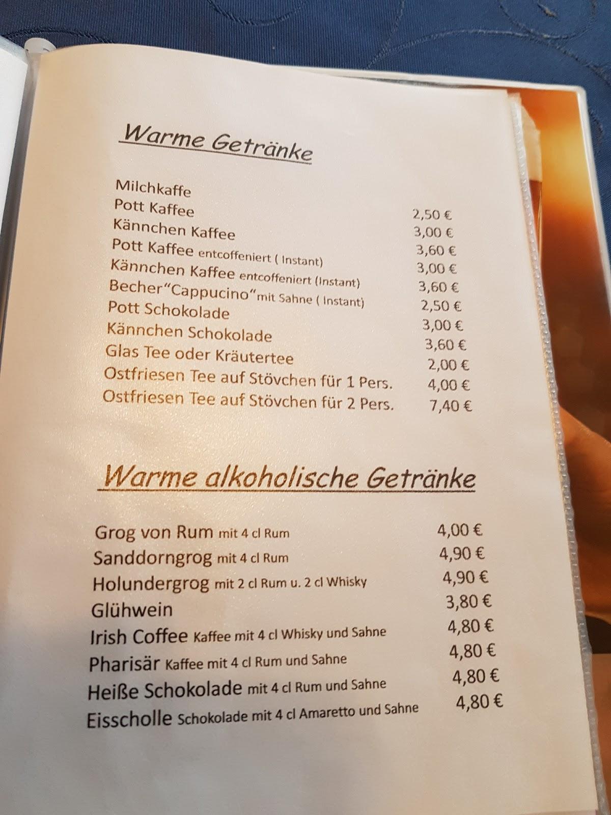 Speisekarte von Domäne Loog cafe, Juist, Domäne Loog