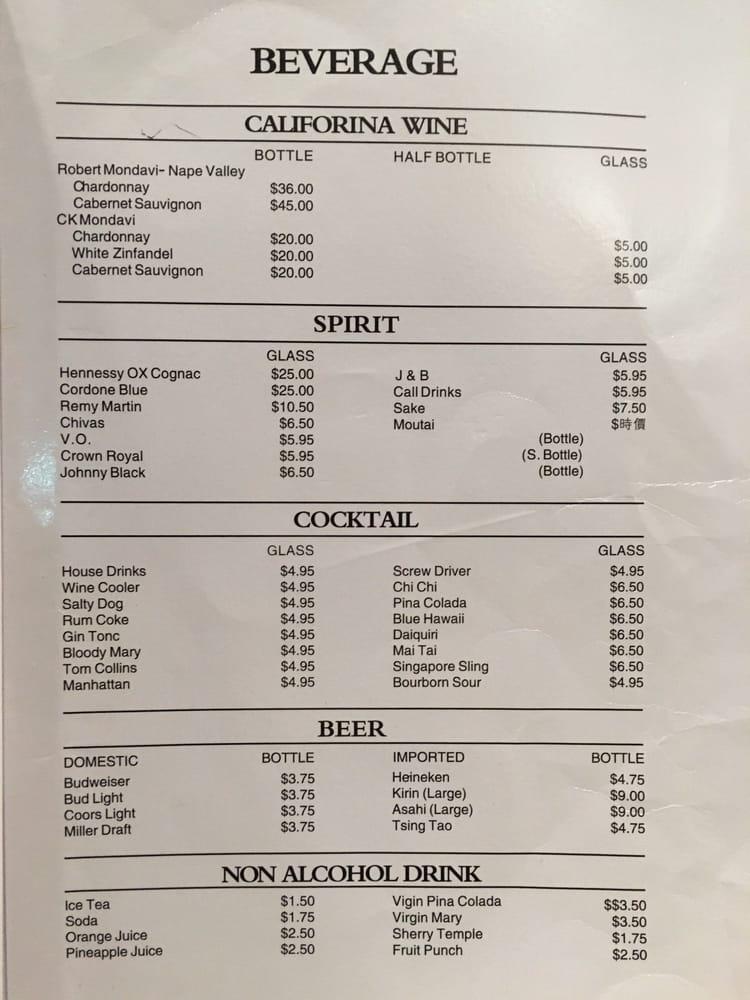 Menu at Fook Yuen Seafood Restaurant, Honolulu