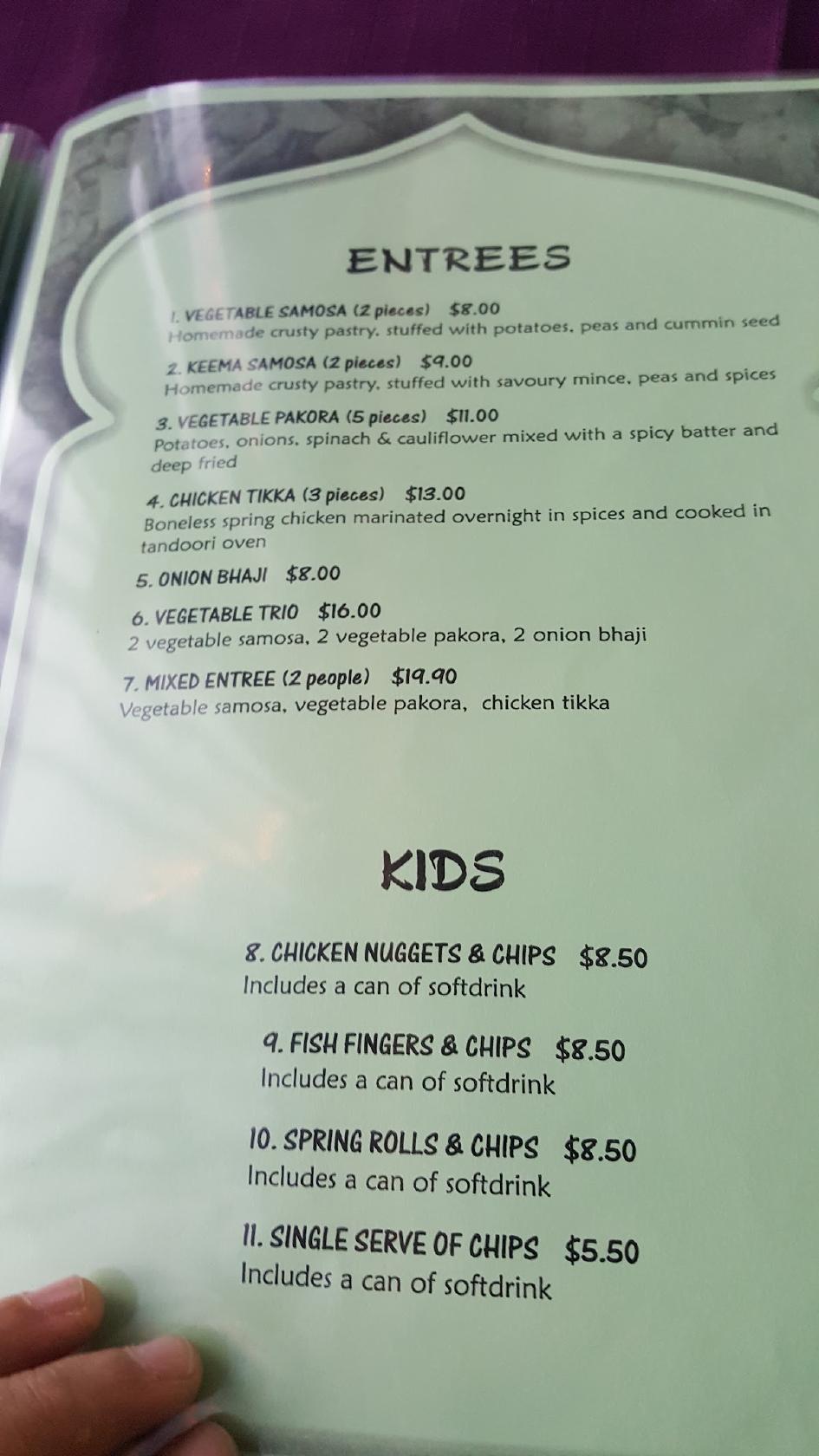 Menu at Indian Curry Bazaar & Take Away restaurant, Avoca