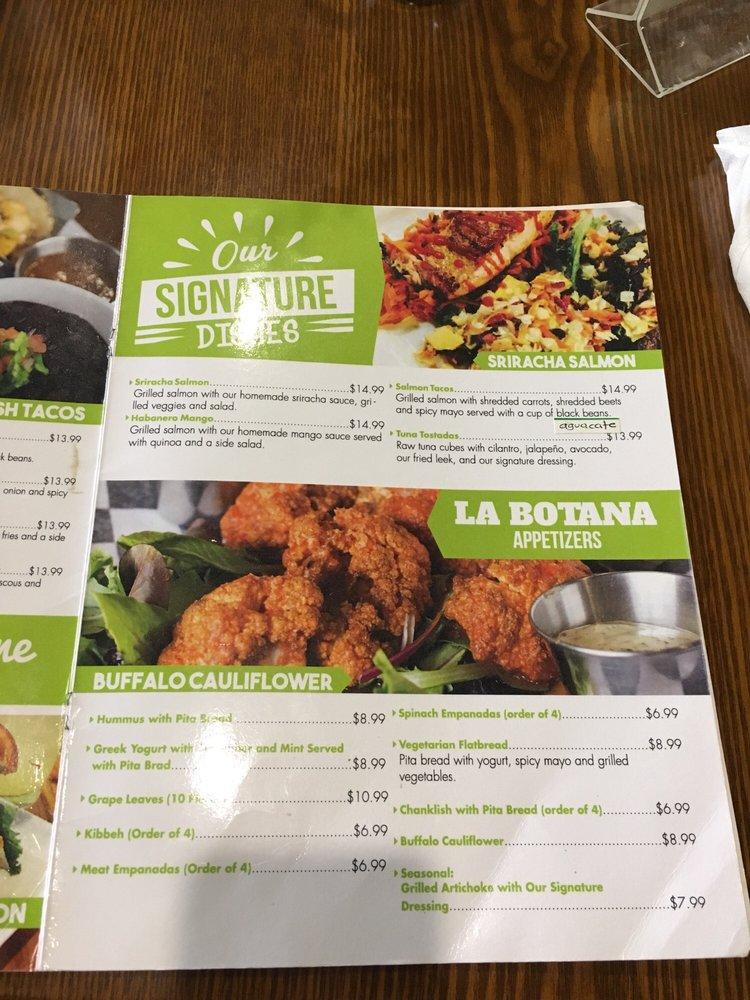 Menu at Greens and Lemons restaurant, Mission