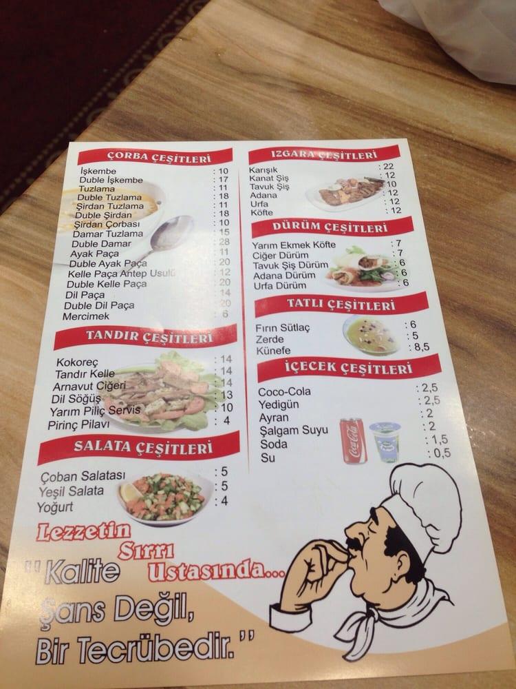 Menu at Konak 2 İşkembe & Kellepaça, Istanbul