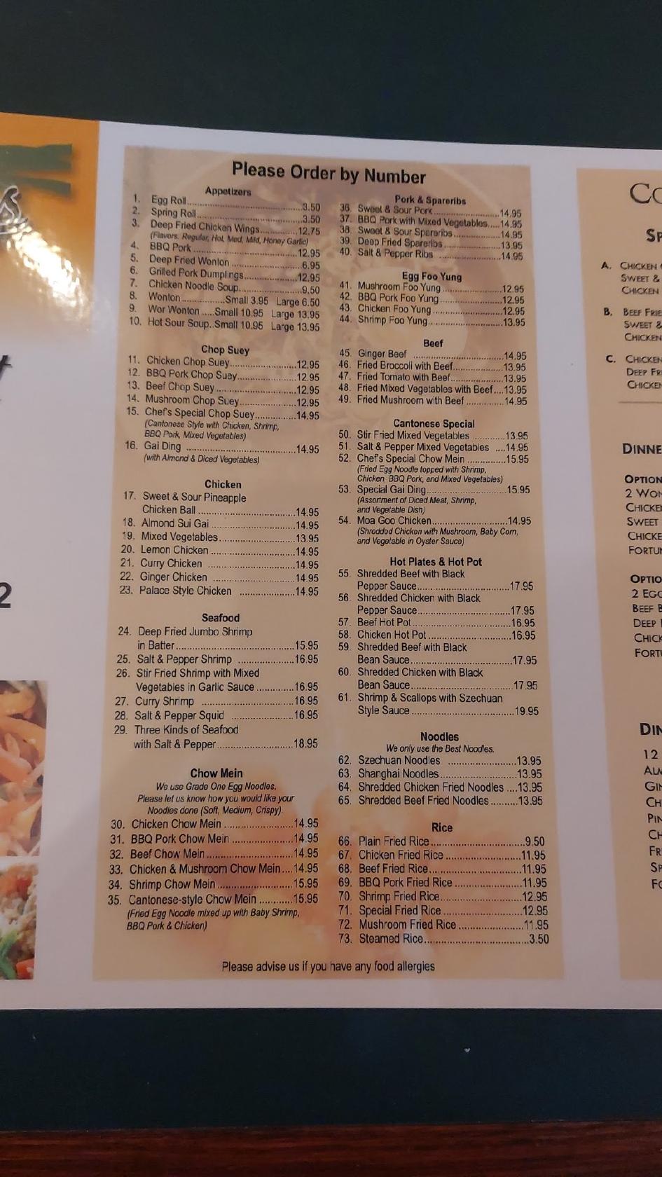 Menu at Asia Circle Restaurant & CFC (CRISPY FRIED CHICKEN), Olds