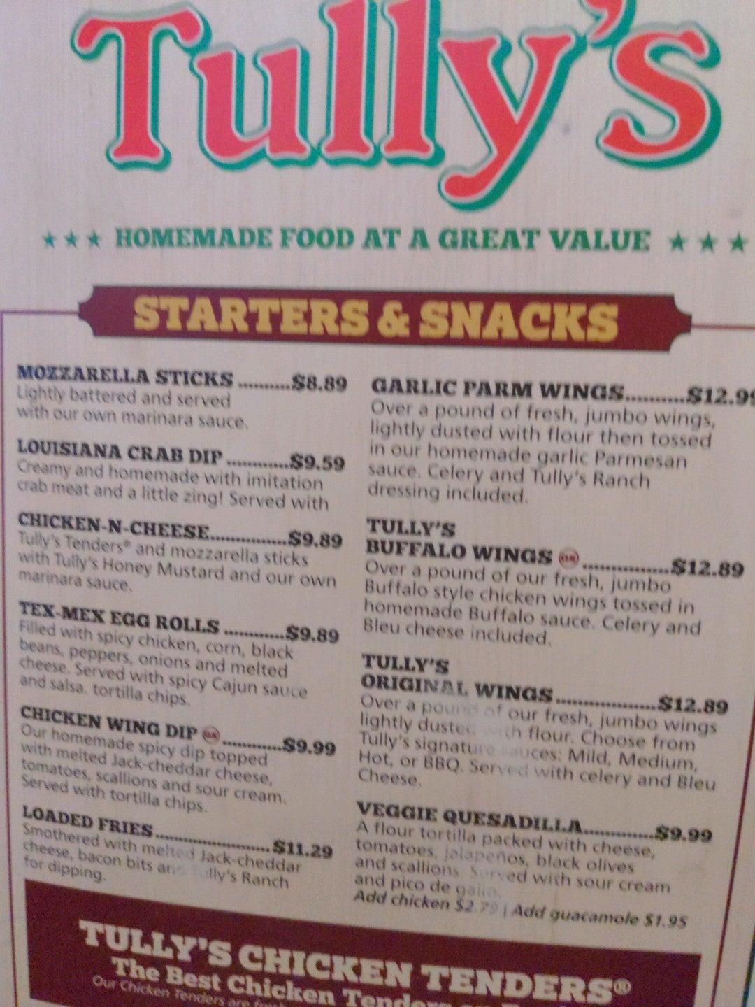 Menu at Tully's Good Times Vestal pub & bar, Binghamton