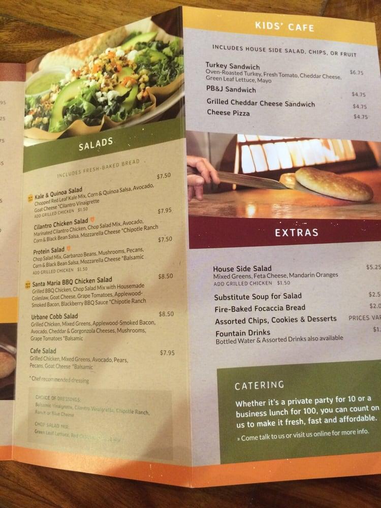 Menu at Urbane Cafe, Camarillo