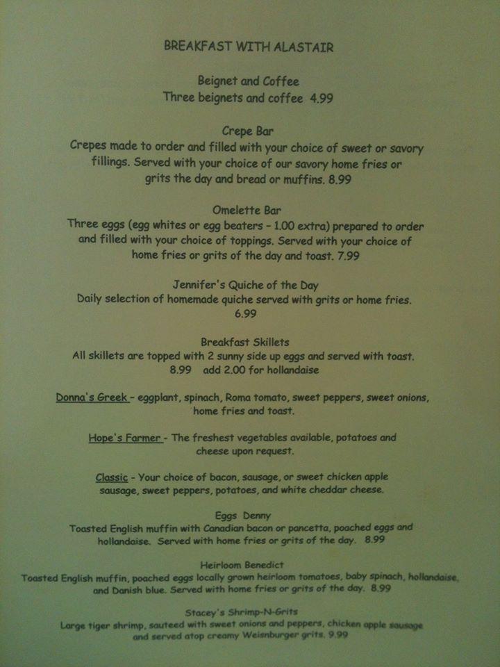 Menu at Burning Bush Grille desserts, Prospect, W U.S. Hwy 42