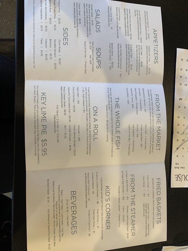 Menu at Lighthouse Seafood Market & Cafe, Lake Mary, 101 N Country Club Rd