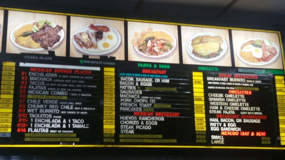 Menu at Lucky Guy's Burgers fast food, Commerce