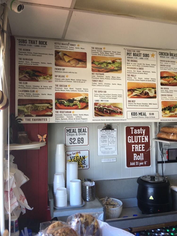 Menu at Red Rock Subs restaurant, Everett