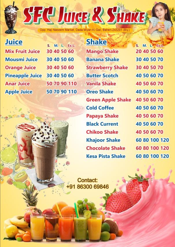 Menu at SFC CAFE & RESTO, Baheri
