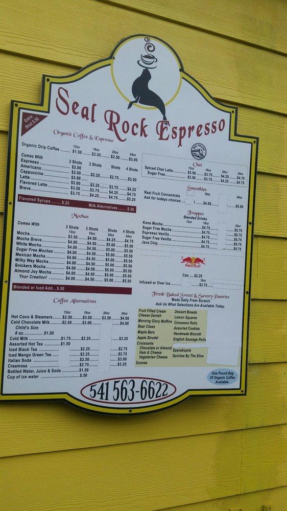 Menu at Seal Rock Espresso & Bakery, Seal Rock