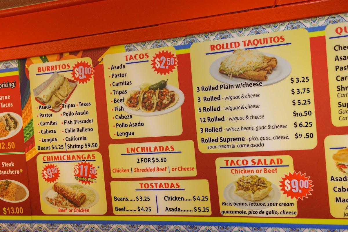 Menu at Super Burrito Mexican Food restaurant, Scottsdale