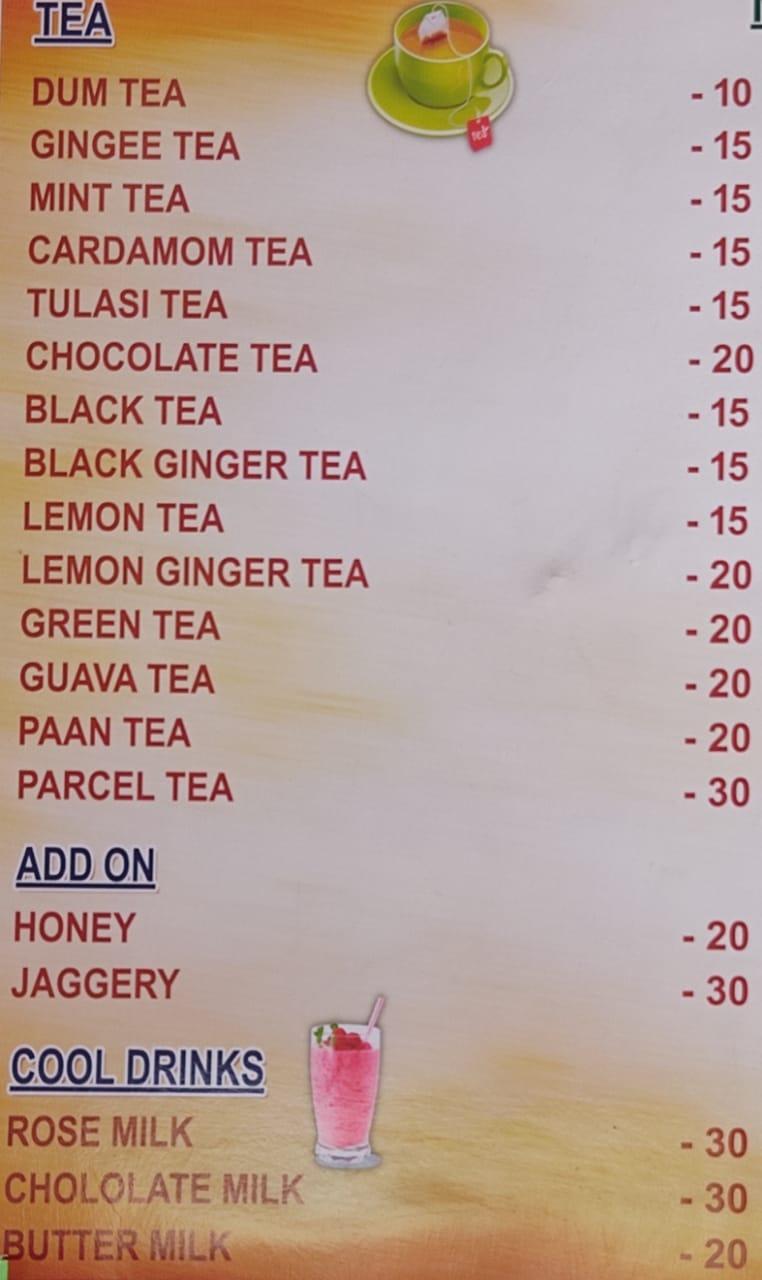 Menu at The Royal Cup, Vellore