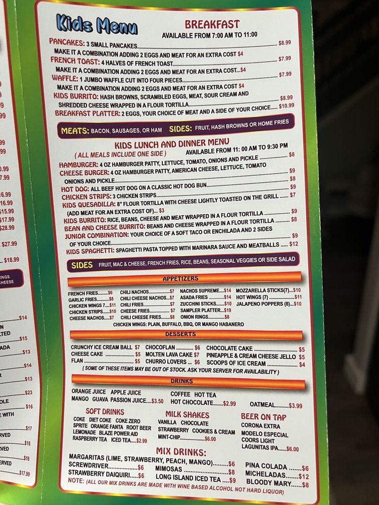 Menu at Copper Cove Restaurant, Copperopolis