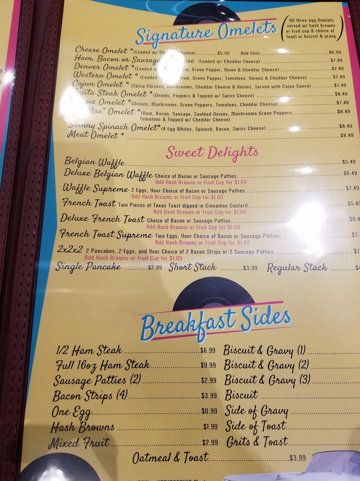 Menu at Country Hills Diner restaurant, Kiefer