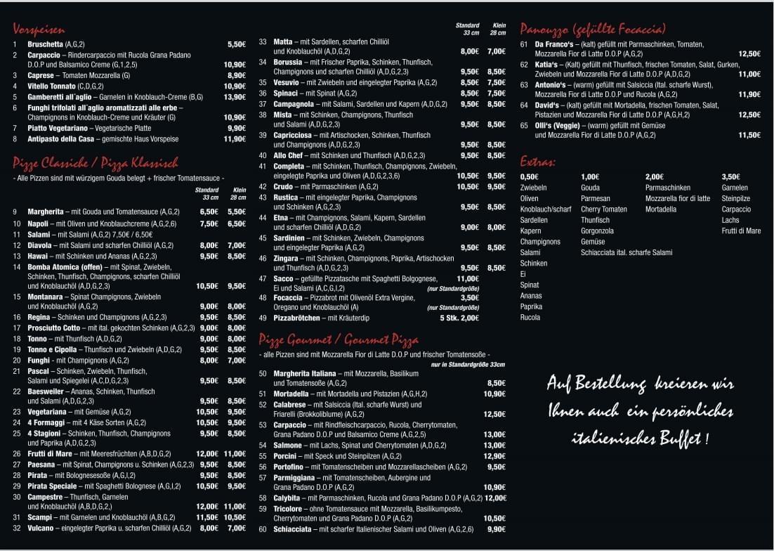Speisekarte von Da Franco ToGo restaurant, Baesweiler