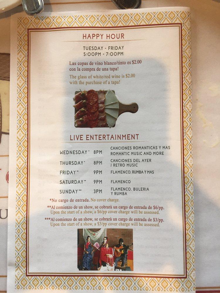 Carta de El Manchego Restaurant, Miami