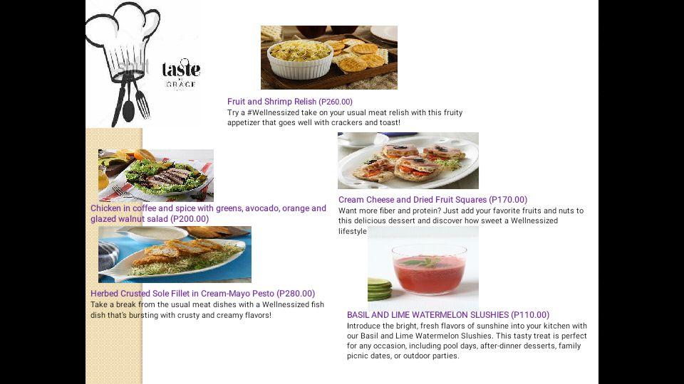 Menu at Taste By Grace restaurant, Davao City