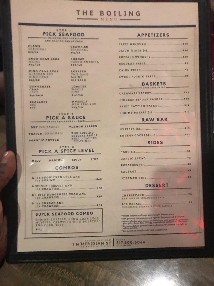 Menu at Crab 99 Bar and Restaurant, Indianapolis, 14 E Washington St