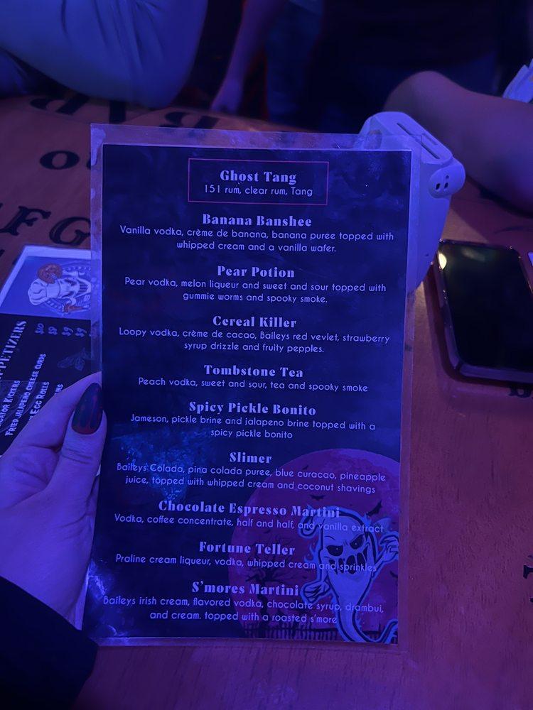 Menu at Ghost Bar, New Orleans