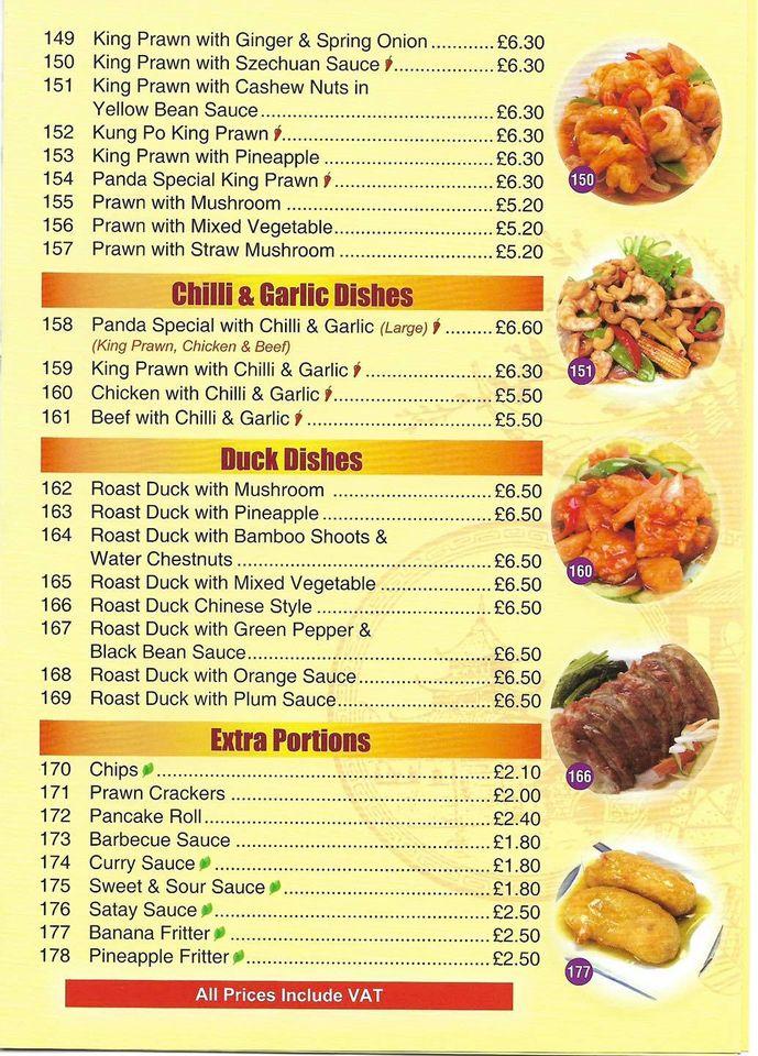 Menu at New Panda fast food, Ferndown