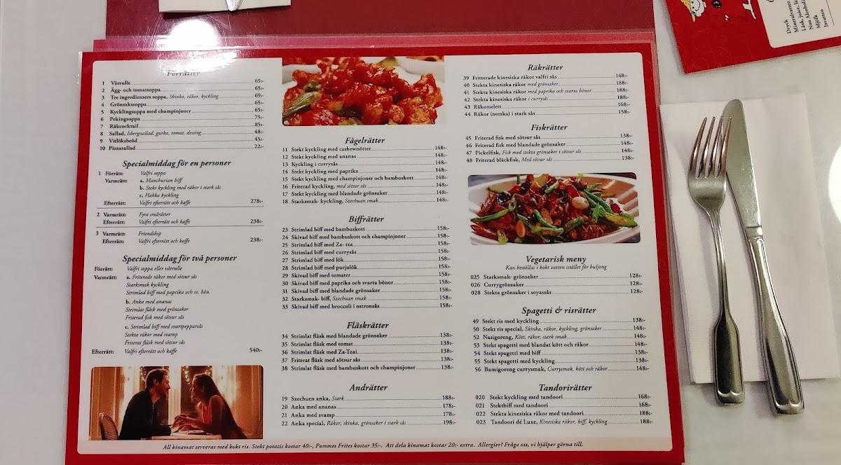 Menu at Elegant Chinese Restaurant, Kalix