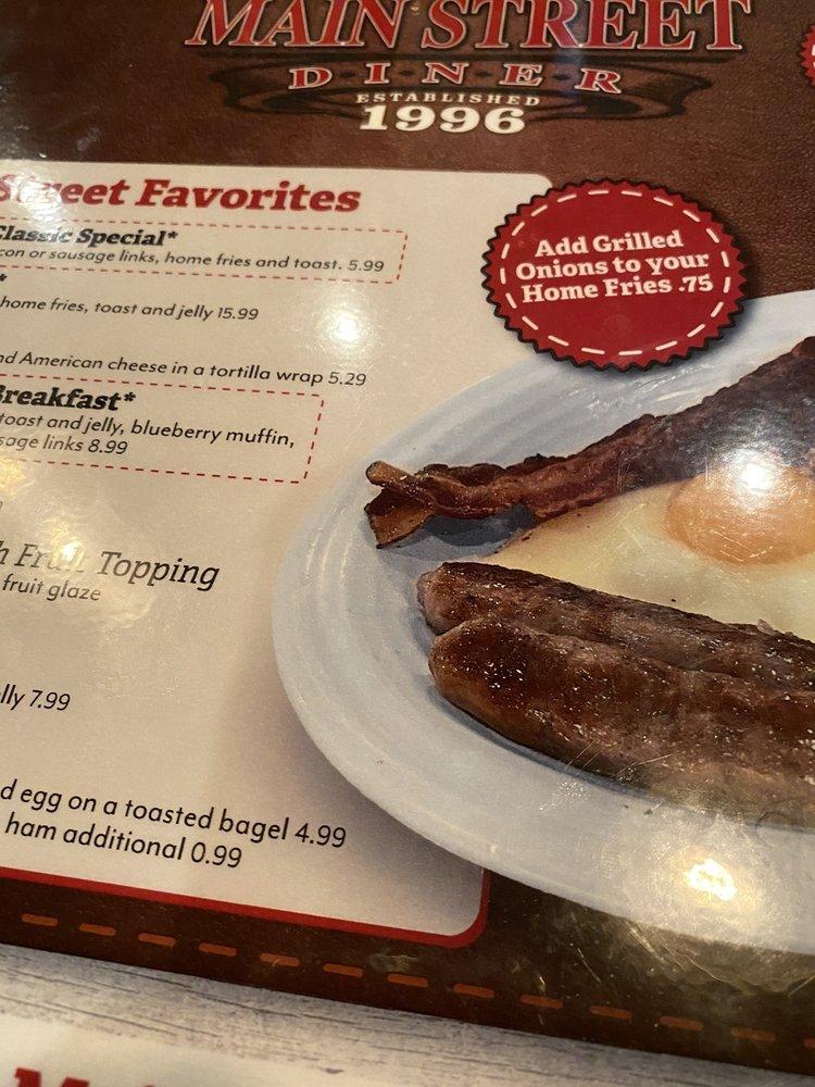 Menu at Main Street Diner restaurant, Grove City
