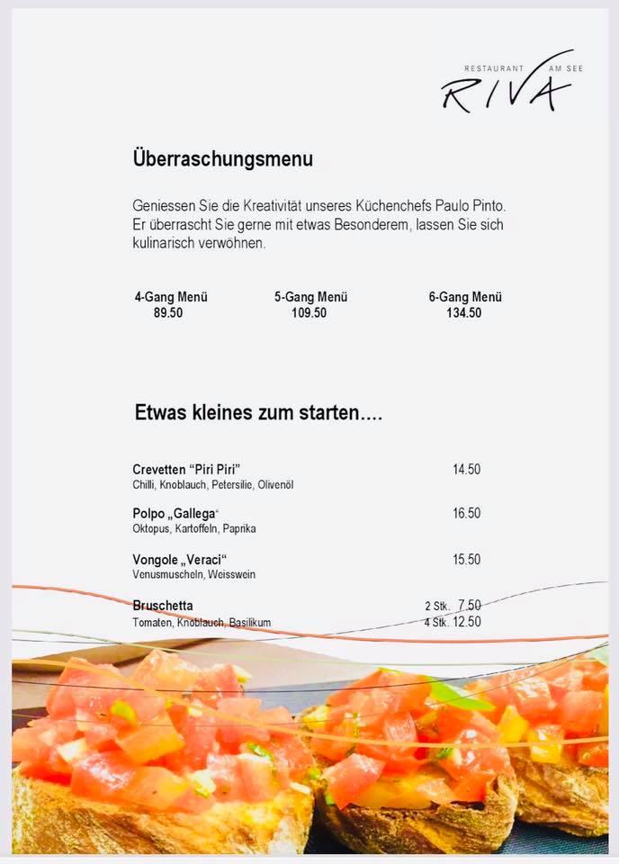 Menu at Restaurant Riva, Weggis