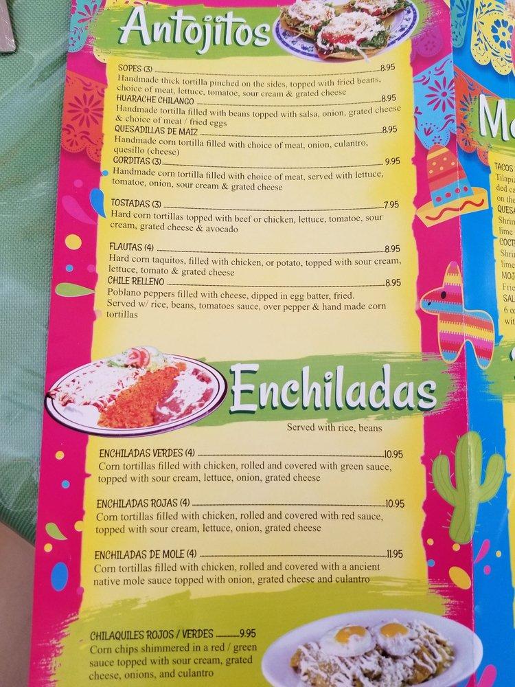 Menu at Cielito Lindo Mexican Restaurant, Kutztown