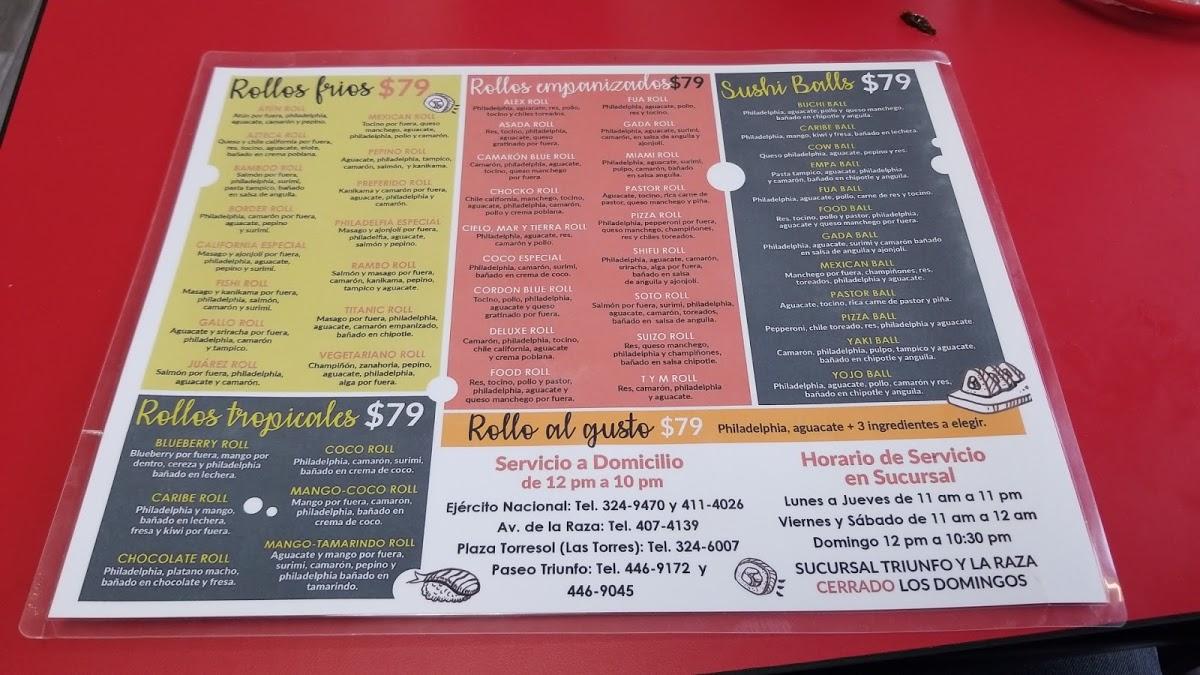 Menu at SushiGada restaurant, Ciudad Juarez, Blvd. Oscar Flores 1700