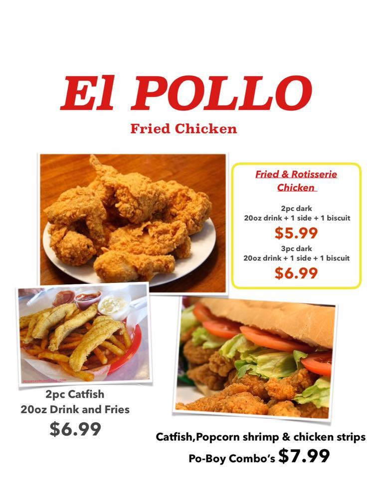 Menu at El Pollo restaurant, Dallas