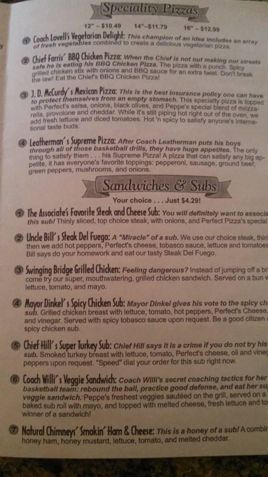 Menu at Perfect Pizza pizzeria, Bridgewater