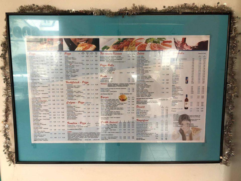 Speisekarte von Pizza 2000, Maisach