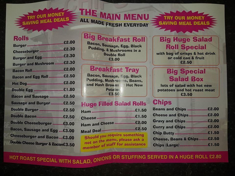 Menu at Ducks Diner restaurant, Newport
