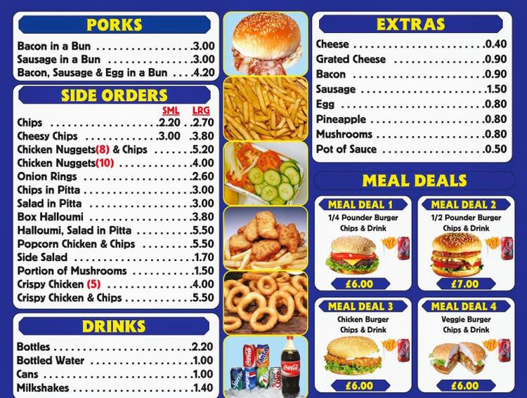 Menu at Star Kebab restaurant, Chelmsford