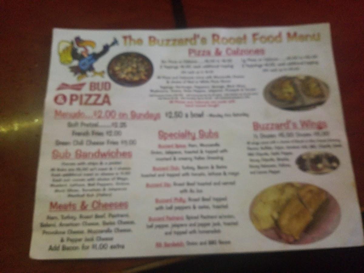 Menu at The Buzzards Roost pub & bar, Lamar
