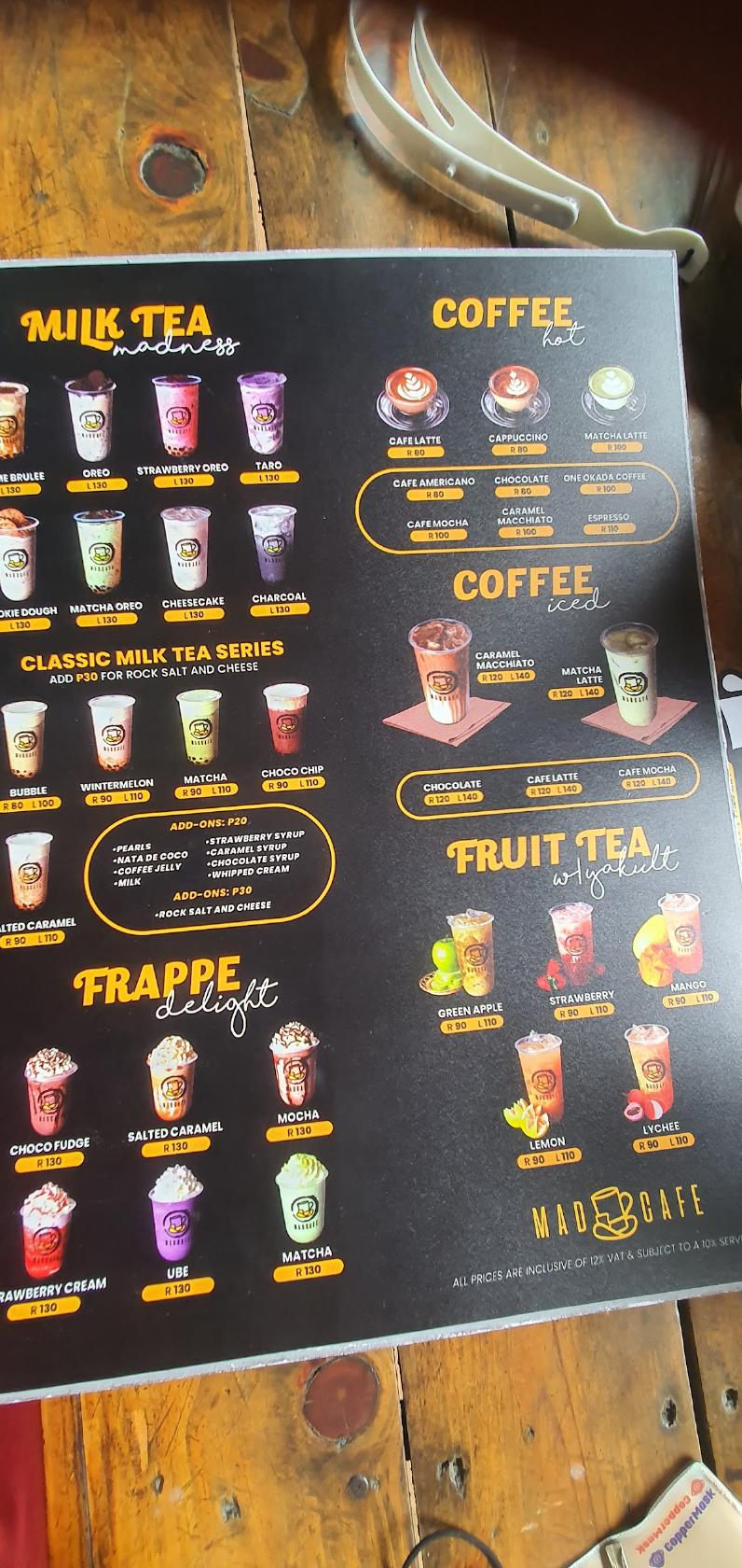Carta de Madcafe PH Don Antonio, Ciudad Quezon