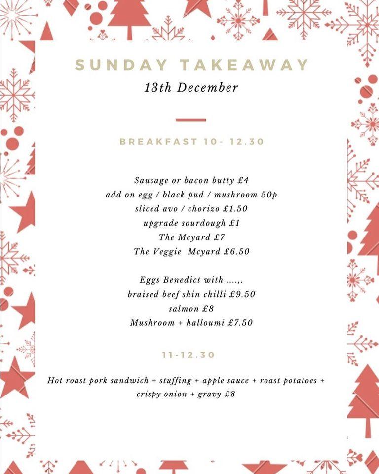 Menu at The Backyard Cafe, Kingswinford