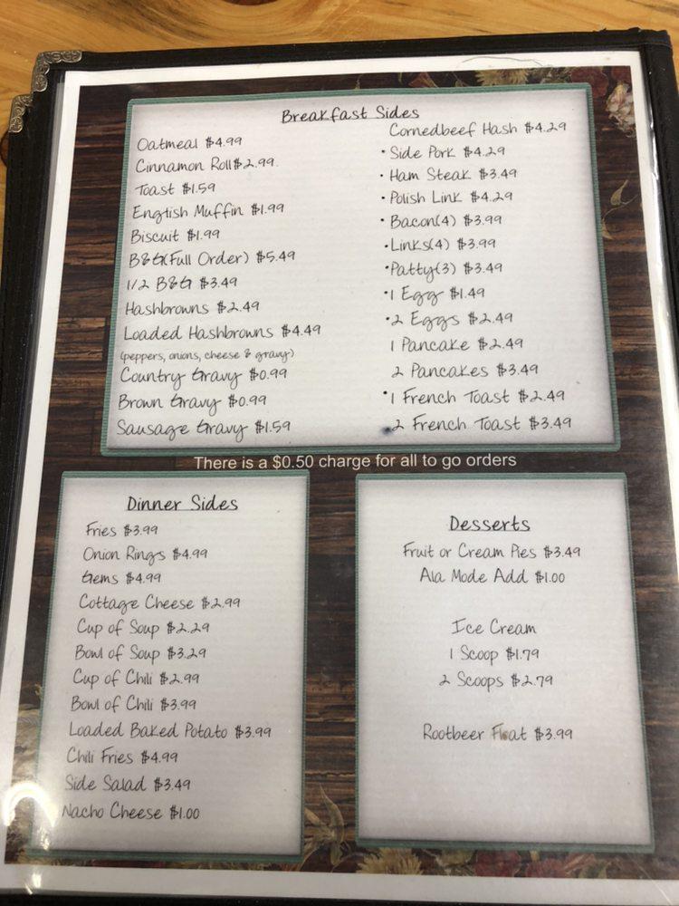 Menu at The Pelican Cafe, Laurel