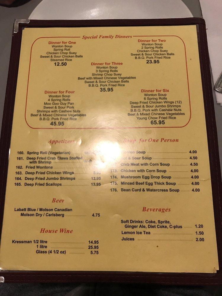 Menu at Wah Too Seafood Restaurant, Toronto, 58 Centre Ave