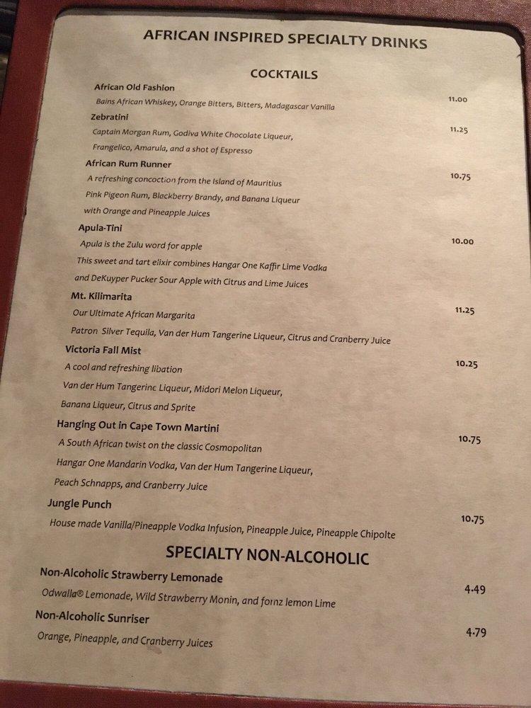 Menu at Jiko - The Cooking Place restaurant, Orlando, W Osceola Pkwy