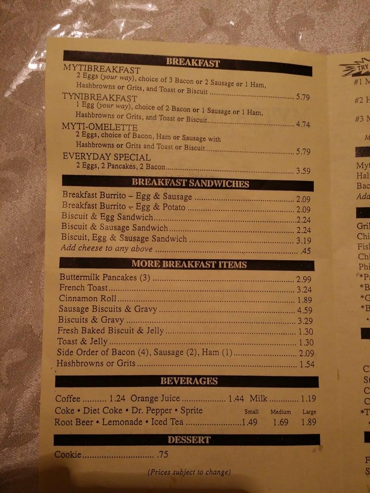 Menu at Mytiburger fast food, Houston, Kempwood Dr