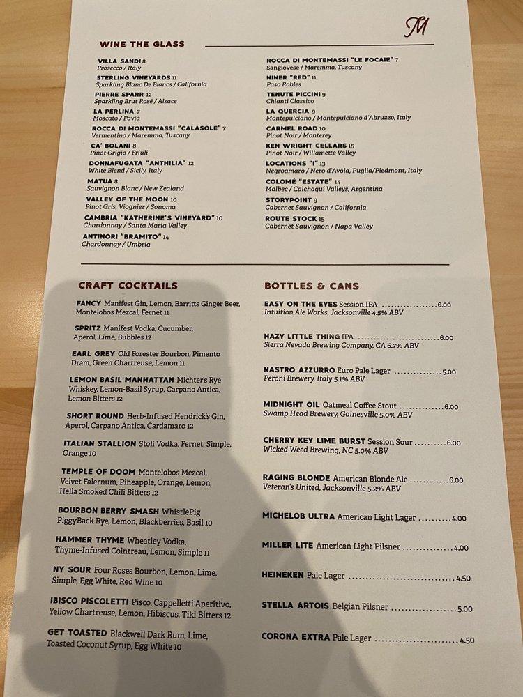 Menu at Midtown Table pub & bar, Jacksonville