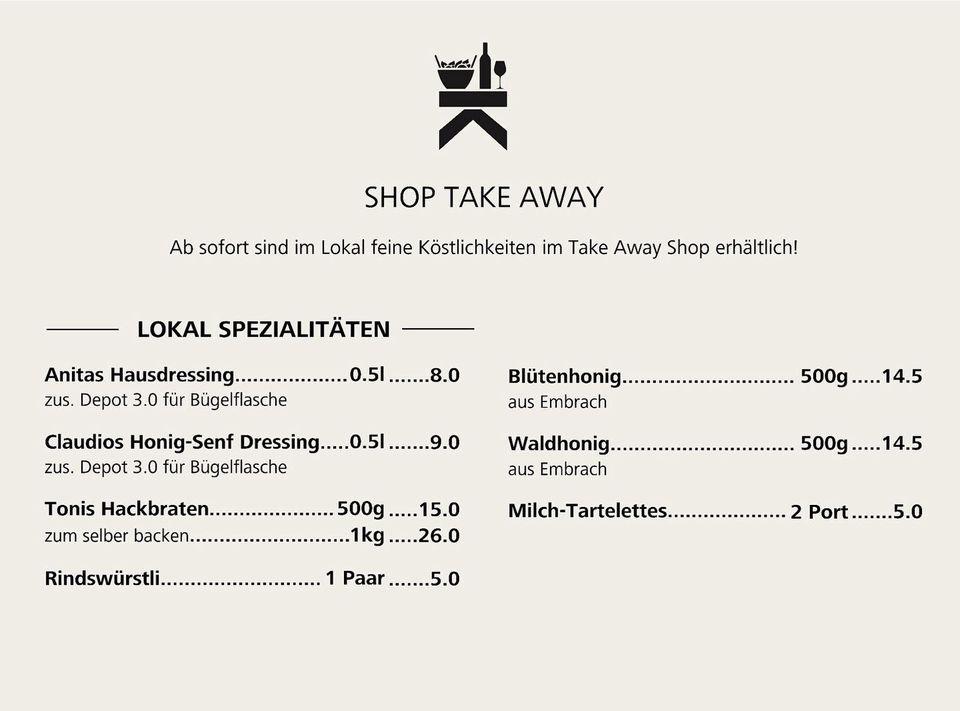 Speisekarte von Restaurant LOKAL, Embrach