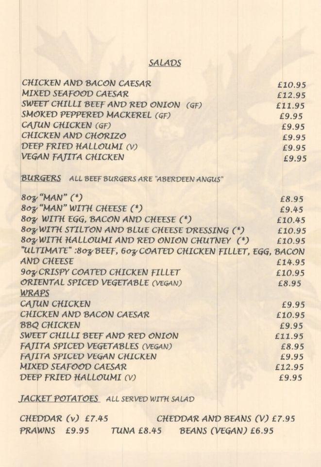 Menu at The Green Man pub & bar, Lewes, Lewes Rd