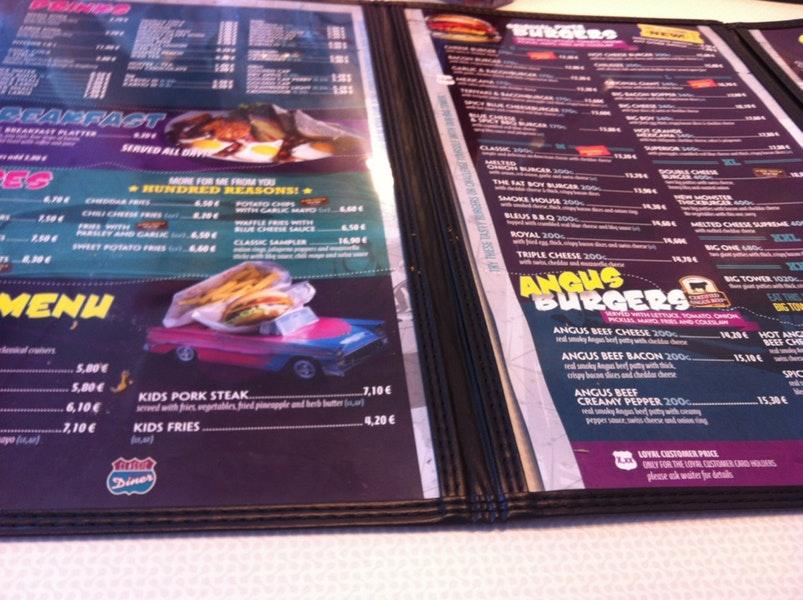 Menu at Classic American Diner, Jyväskylä restaurant, Jyväskylä