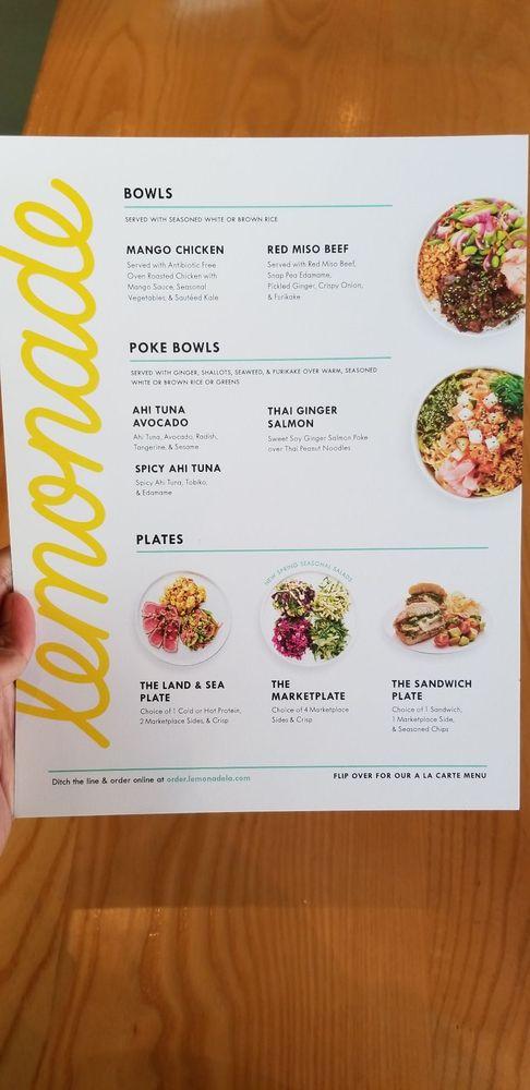 Menu at Lemonade - Del Amo cafe, Torrance