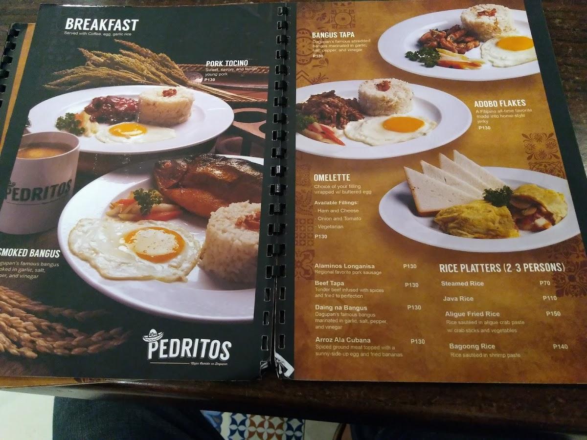 Menu at Los Pedritos Tapuac restaurant, Dagupan