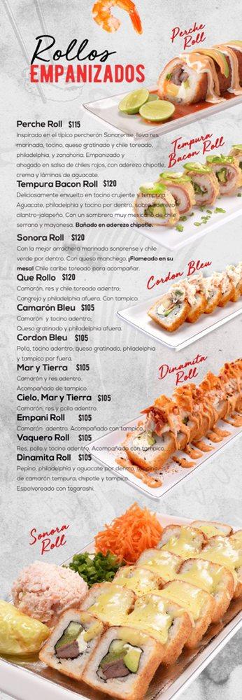 Menu at Que Rollo Sushi & Bar Plaza Pacifico, Tijuana